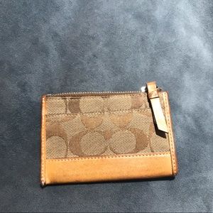 Coach | Bags | Authentic Coach Tan Leathercanvas Wallet | Poshmark